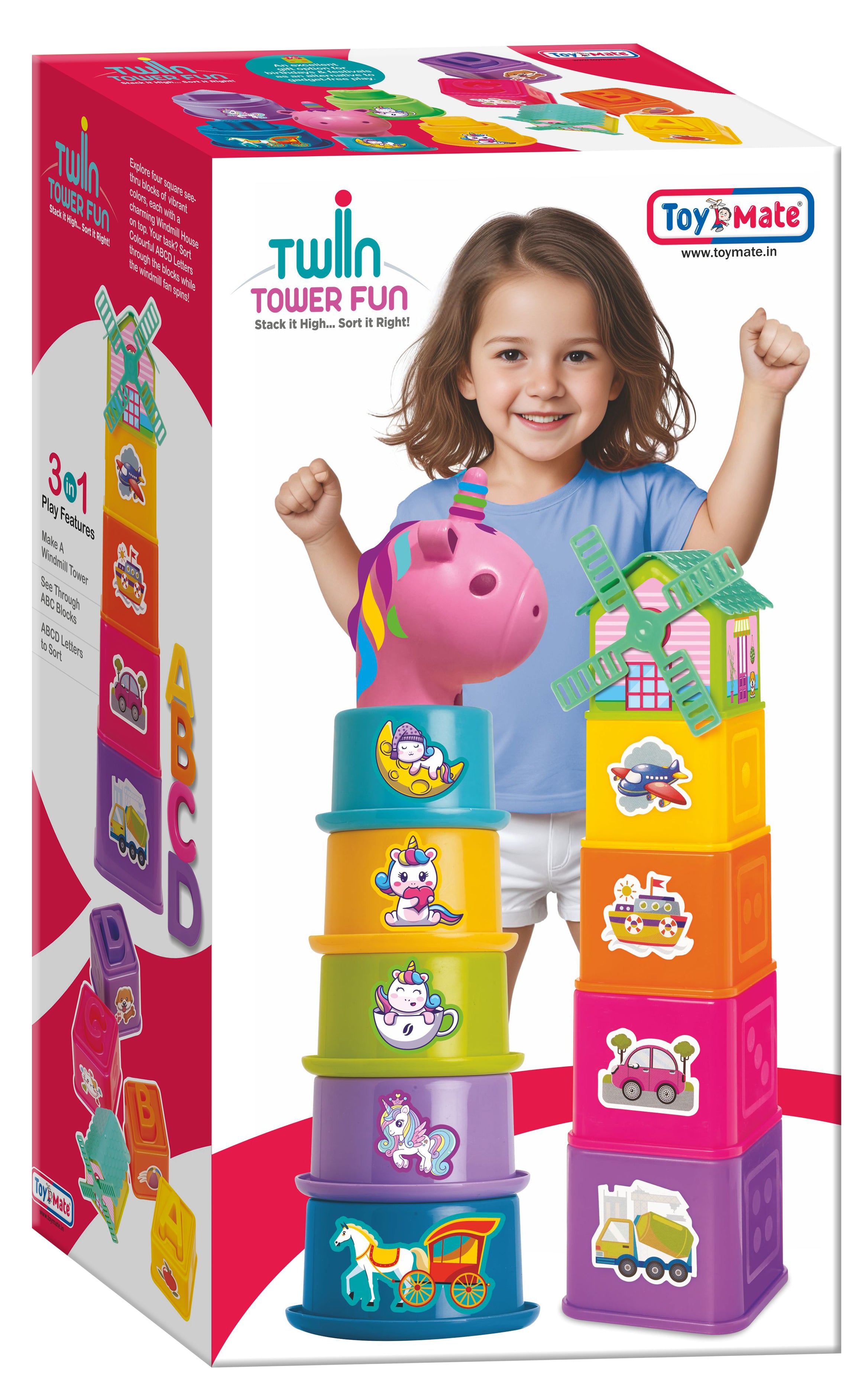 Toymate Twin Tower Fun- Stack it High… Sort it Right! – TOYMATE
